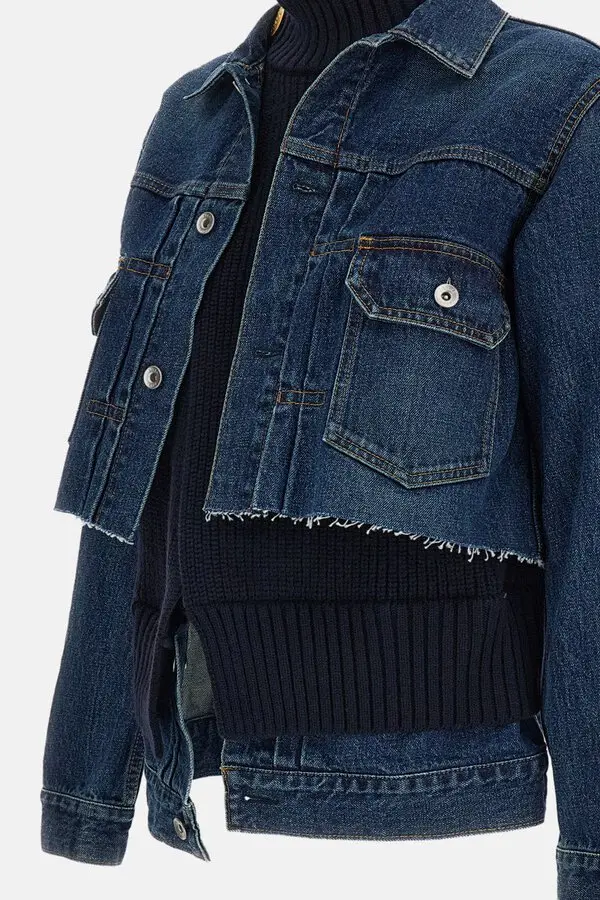 Sacai Wool-knit And Denim Jacket