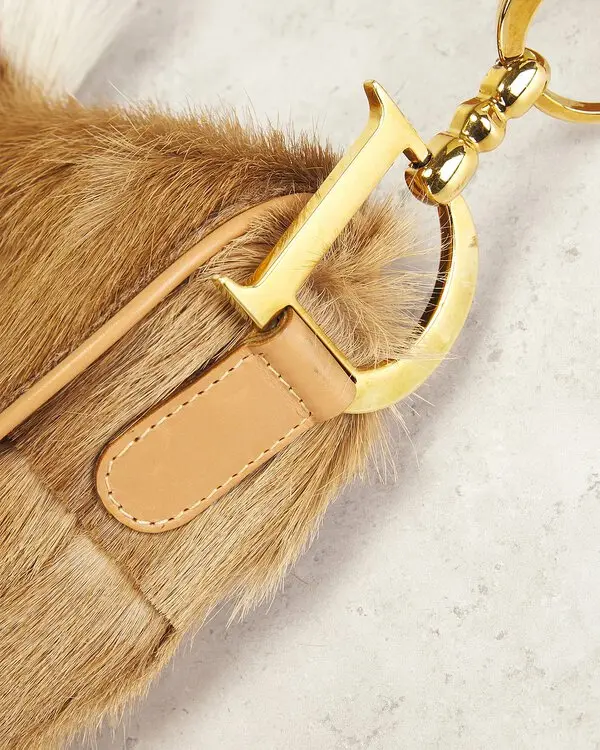 FWRD RENEW Dior Pony Hair Mohawk Saddle Bag - Brown