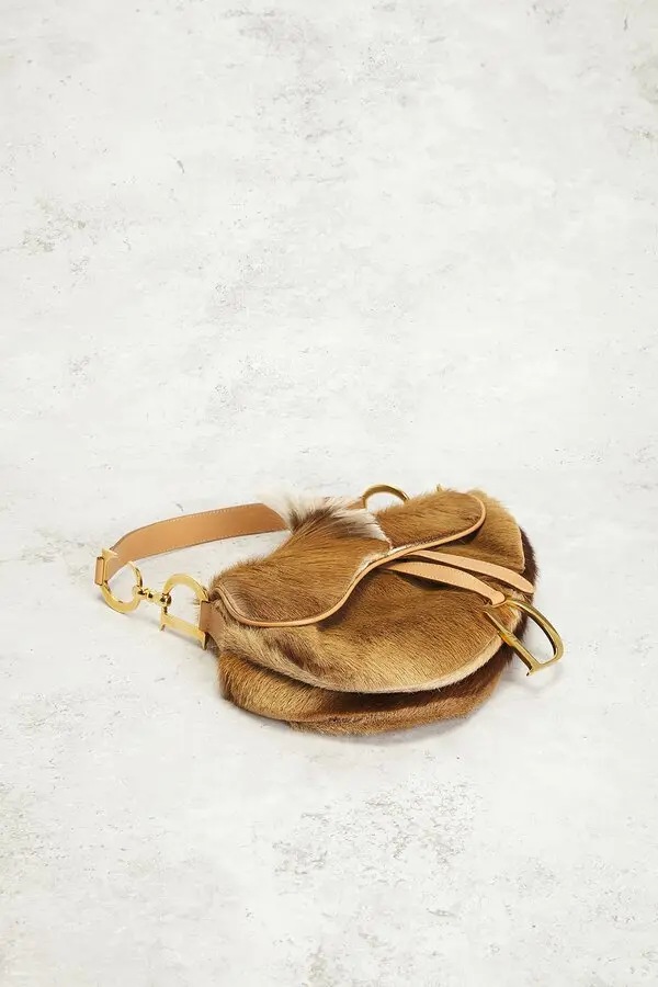 Dior Pony Hair Mohawk Saddle Bag
