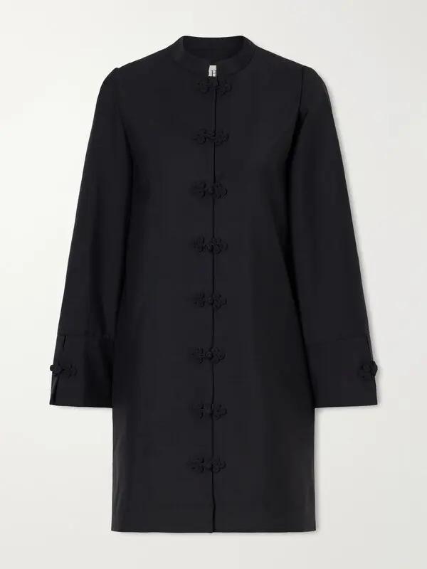 RÓHE Wool And Mohair-blend Midi Dress With Pankou Knot Fastenings