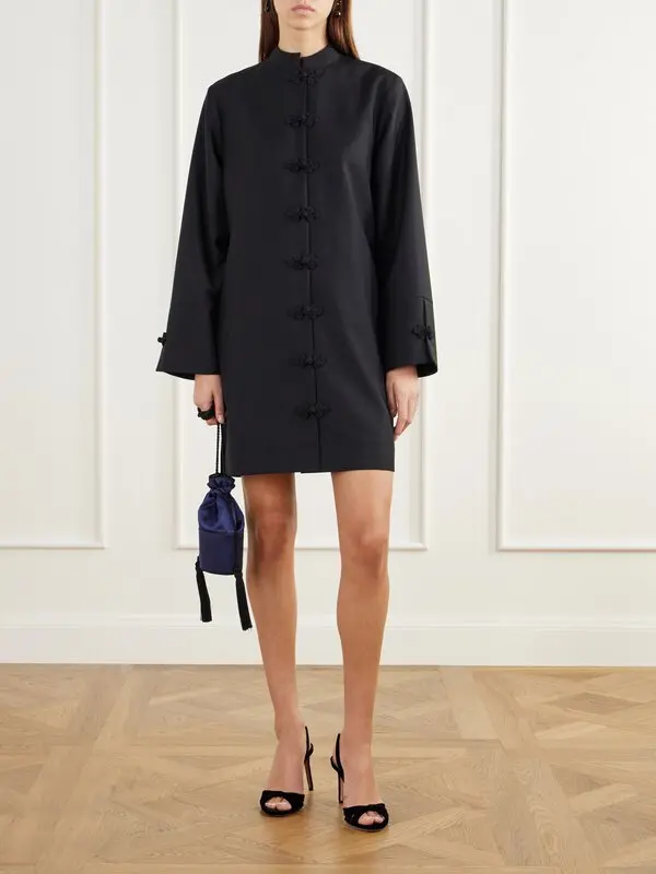 RÓHE Wool And Mohair-blend Midi Dress With Pankou Knot Fastenings