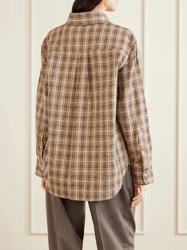 RÓHE Checked Cotton-bouclé Shirt