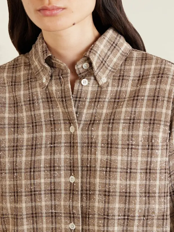 RÓHE Checked Cotton-bouclé Shirt