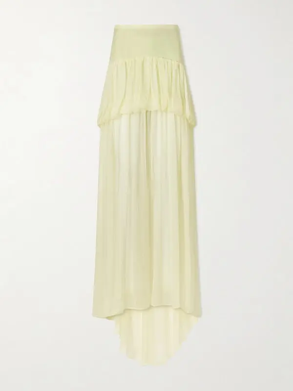 LIBEROWE Silk-chiffon Maxi Skirt - Yellow