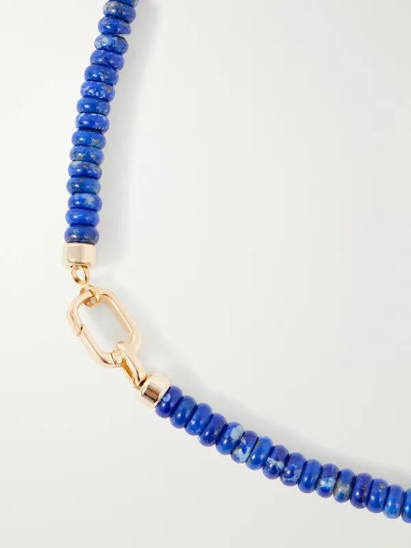 MARTHA CALVO Lapis Lazuli And Crystal Beaded Necklace