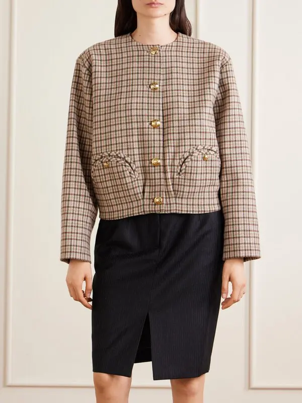 BLAZÉ MILANO Altai Checked Wool And Cashmere-blend Jacket - Gray