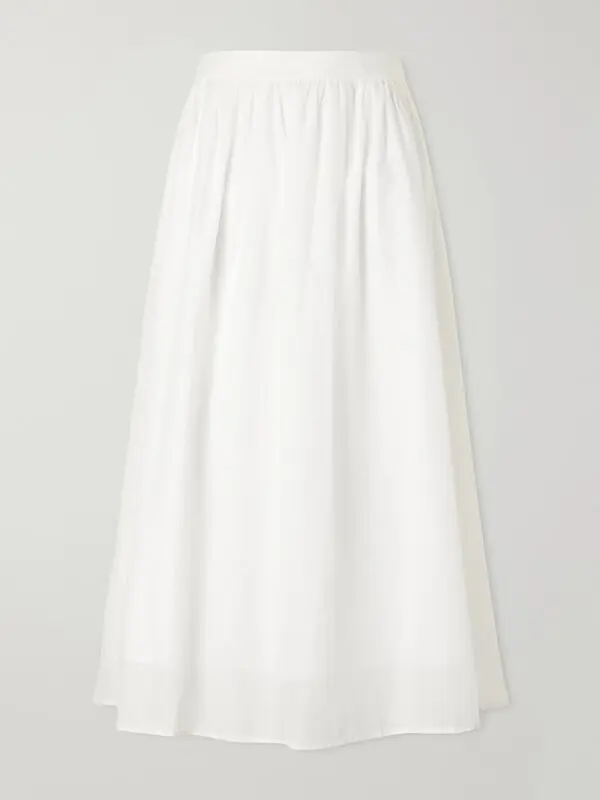 Rosie Assoulin Cotton-voile Midi Skirt - White