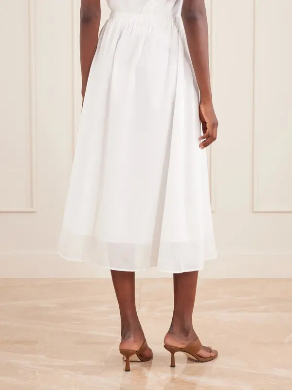 Rosie Assoulin Cotton-voile Midi Skirt