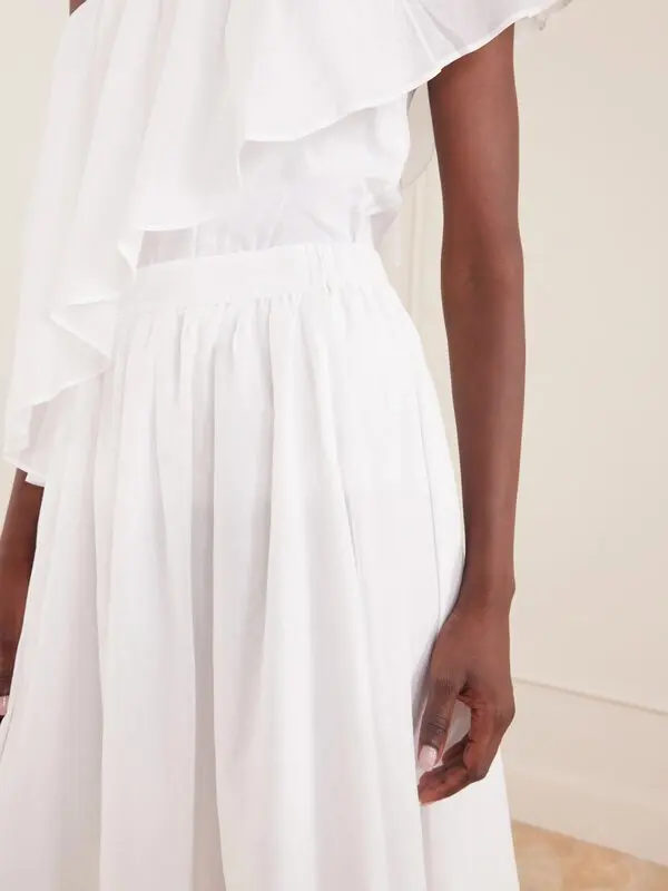 Rosie Assoulin Cotton-voile Midi Skirt