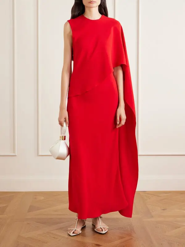 HEIRLOME Clementine Silk-crepe Draped Maxi Dress