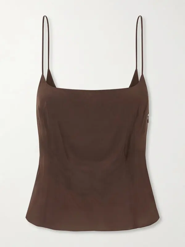ST. AGNI Stretch Satin Cami - Brown