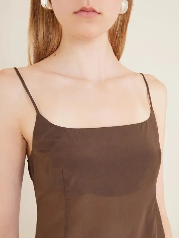 ST. AGNI Stretch Satin Cami - Brown