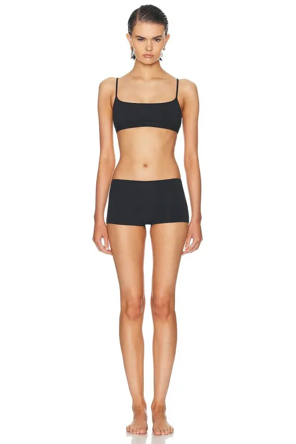 SKIMS Everybody Cotton Scoop Bralette - Onyx