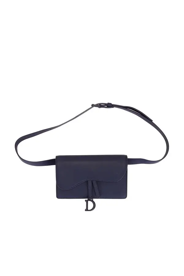 FWRD RENEW Dior Calfskin Leather Waist Bag - Blue