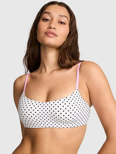 Pink Marshmallow Lightly Lined Wireless Comfy Bra - Print