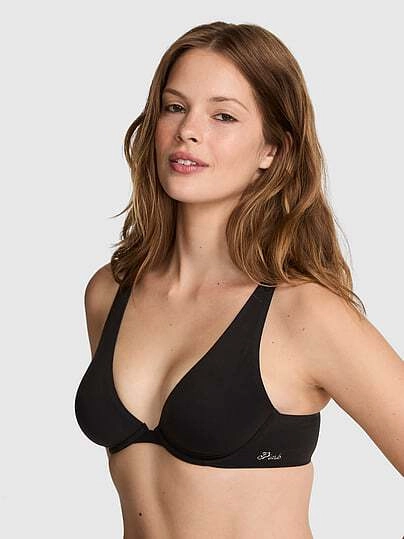 Pink Marshmallow Unlined Flexiwire Comfy Bra - Black