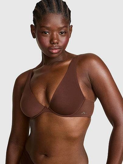 Pink Marshmallow Unlined Flexiwire Comfy Bra - Brown