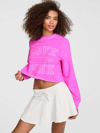 Pink Campus Fleece™ Boxy Crew Sweatshirt - Pink