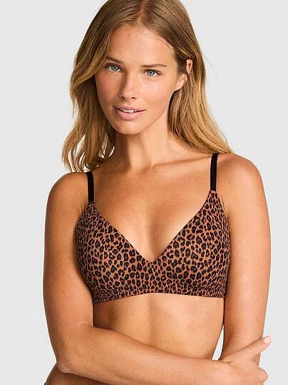 Pink Marshmallow Push-up Wireless Comfy Bra - Print