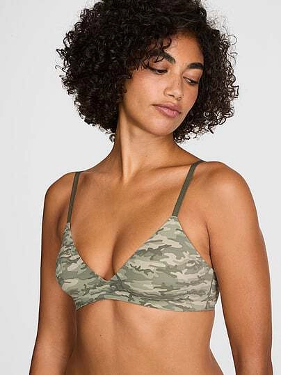 Pink Marshmallow Unlined Wireless Comfy Bralette - Print