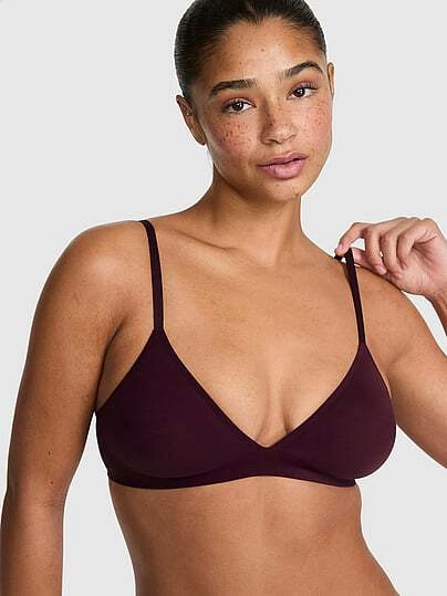 Pink Marshmallow Unlined Wireless Comfy Bralette - Purple