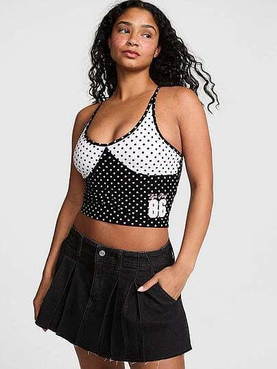 Pink All-day Cotton™ Racerback Bra Tank - Print
