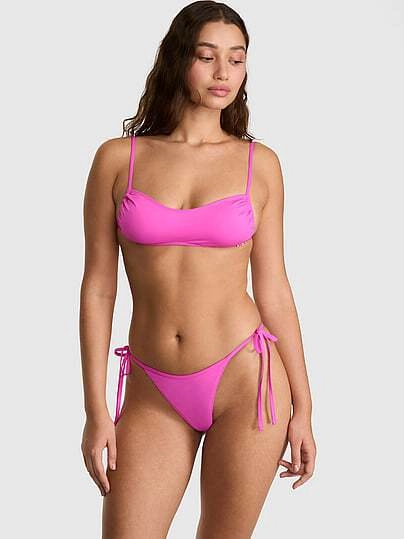 Pink Tiny Scoop Bikini Top - Pink