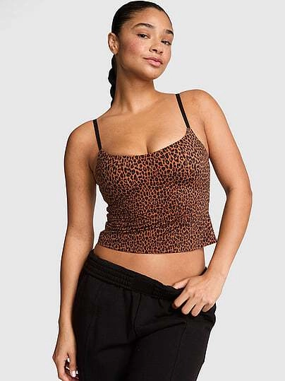 Pink Marshmallow Lightly Lined Wireless Comfy Cami - Print