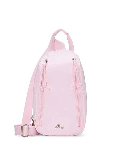 Pink Satin Sling Bag - Pink