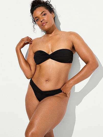Victoria's Secret Swim Twist Bandeau Bikini Top - Black