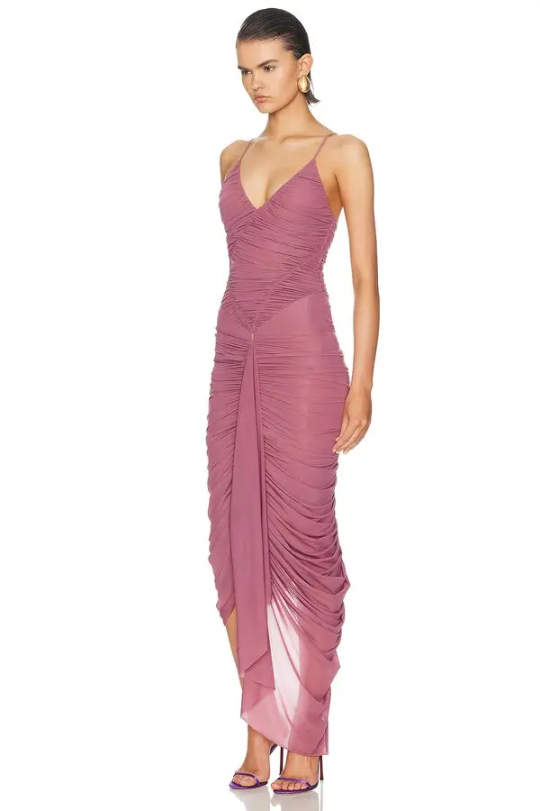 MAYGEL CORONEL Ruched Asymmetrical Jersey Dress