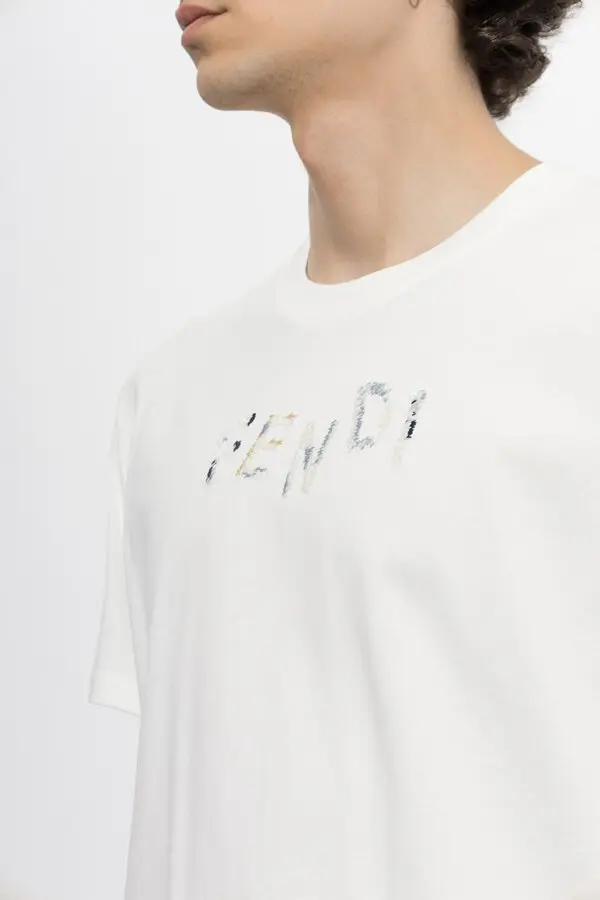 Fendi T-shirt With Embroidered Logo