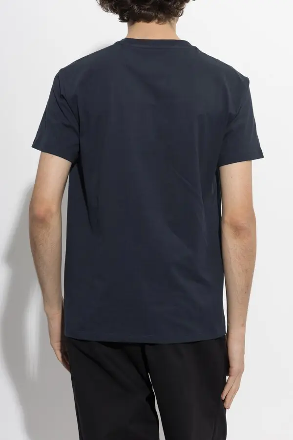 Fendi T-shirt With Embroidered Logo - Navy Blue