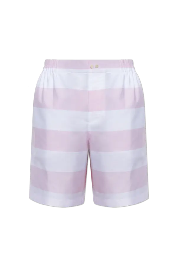 Jacquemus Calecon Striped Cotton Shorts - Pink