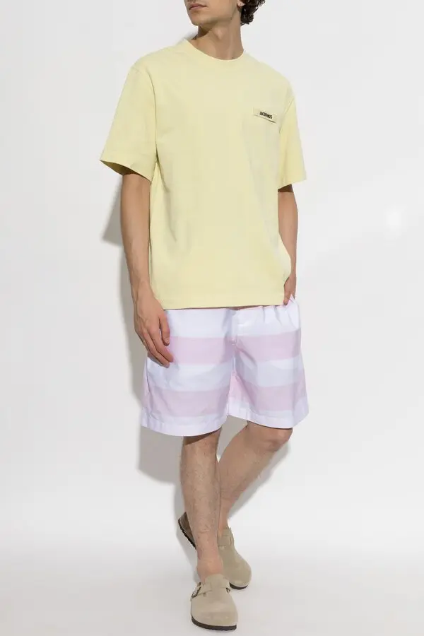 Jacquemus Calecon Striped Cotton Shorts