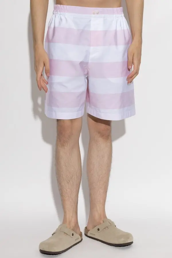 Jacquemus Calecon Striped Cotton Shorts
