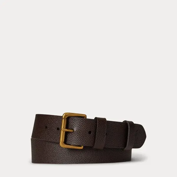 Ralph Lauren Pebbled Leather Roller-buckle Belt - Brown