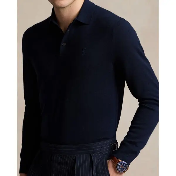 Ralph Lauren Washable Wool Polo-collar Sweater