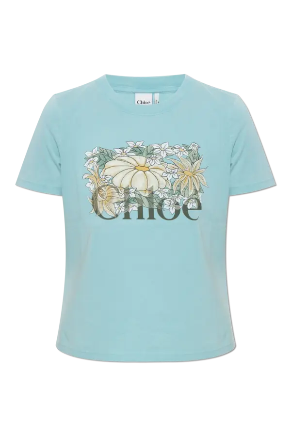 Chloé T-shirt With Logo - Blue
