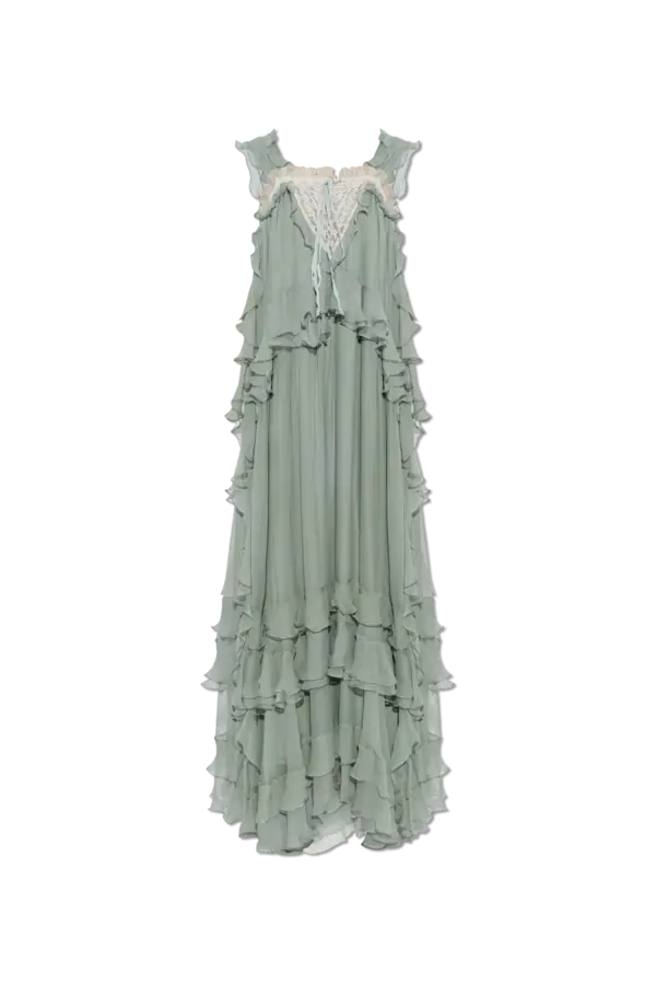 Chloé Silk Dress With Lace Trim