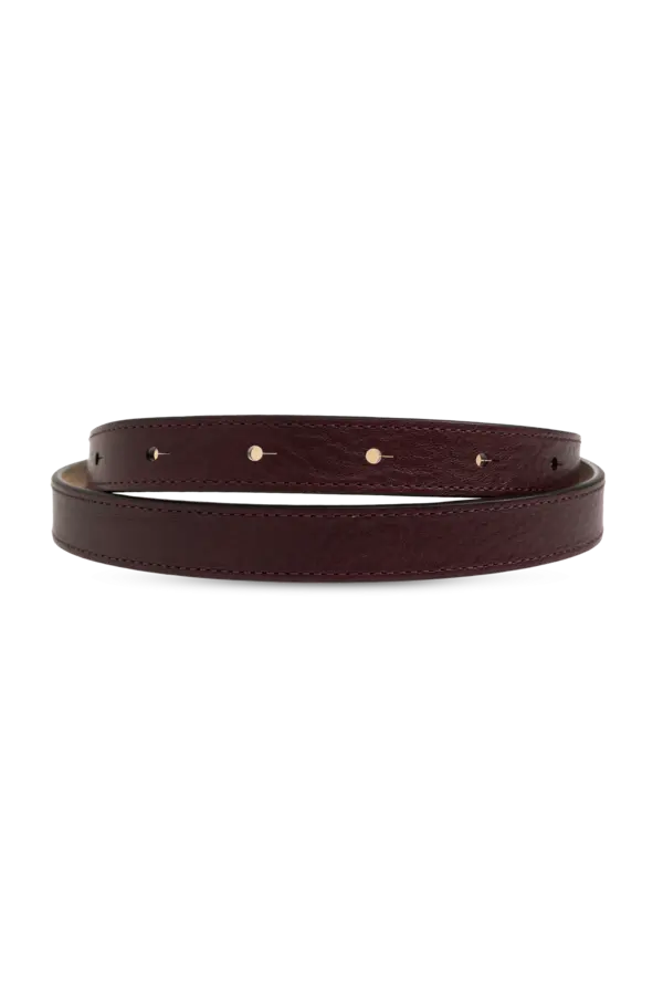 Dsquared2 Leather Belt With Gold Tone Logo Buckle