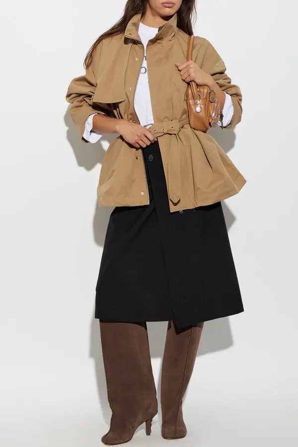 FRAME Short Trench Coat With Belt