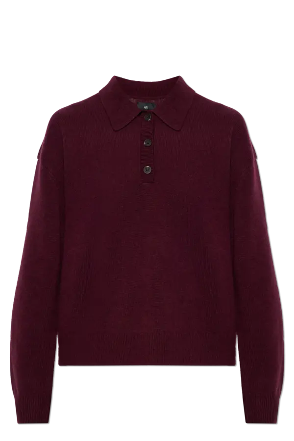 ANINE BING Cashmere Polo 'lee - Burgundy