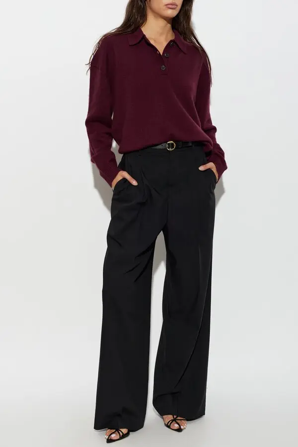 ANINE BING Cashmere Polo Sweater