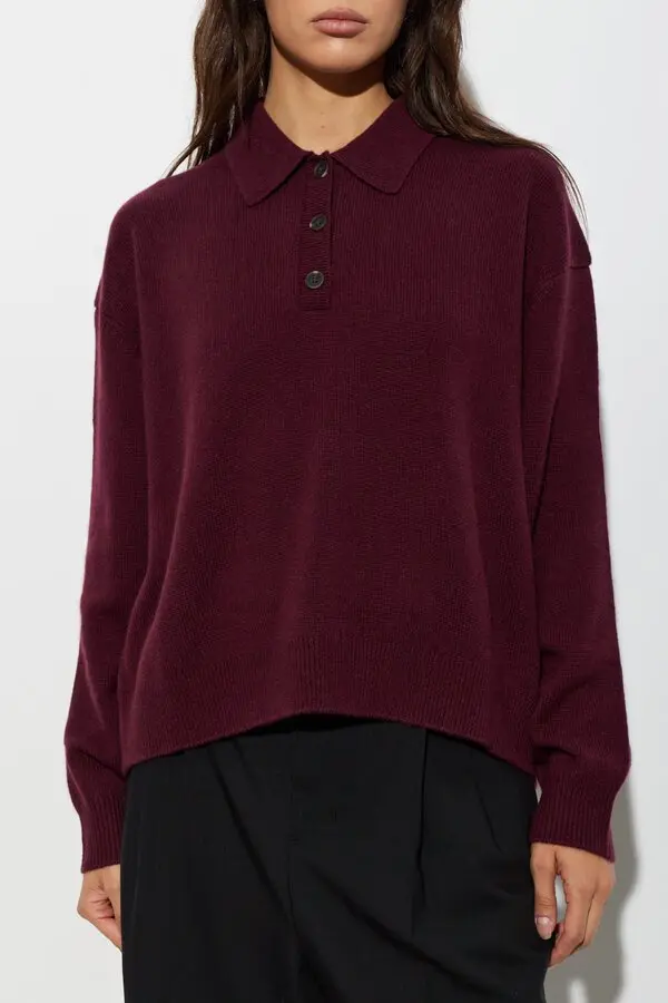 ANINE BING Cashmere Polo Sweater