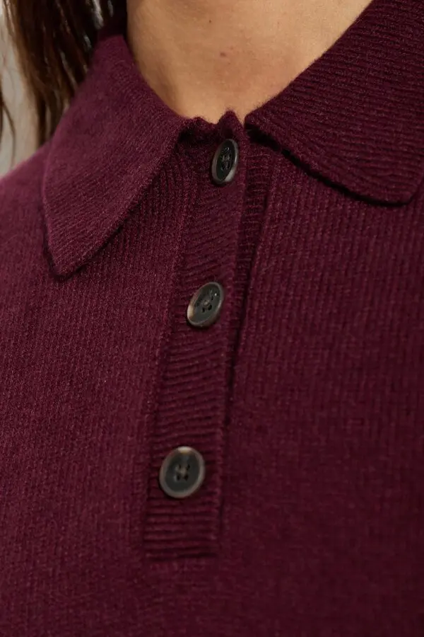 ANINE BING Cashmere Polo Sweater