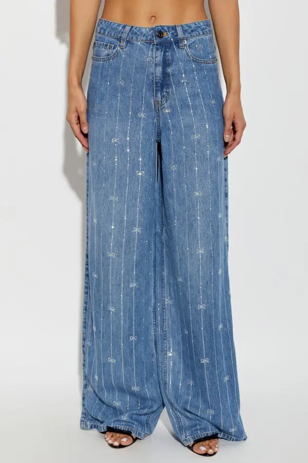SELF-PORTRAIT Jeans With Shimmering Sequins