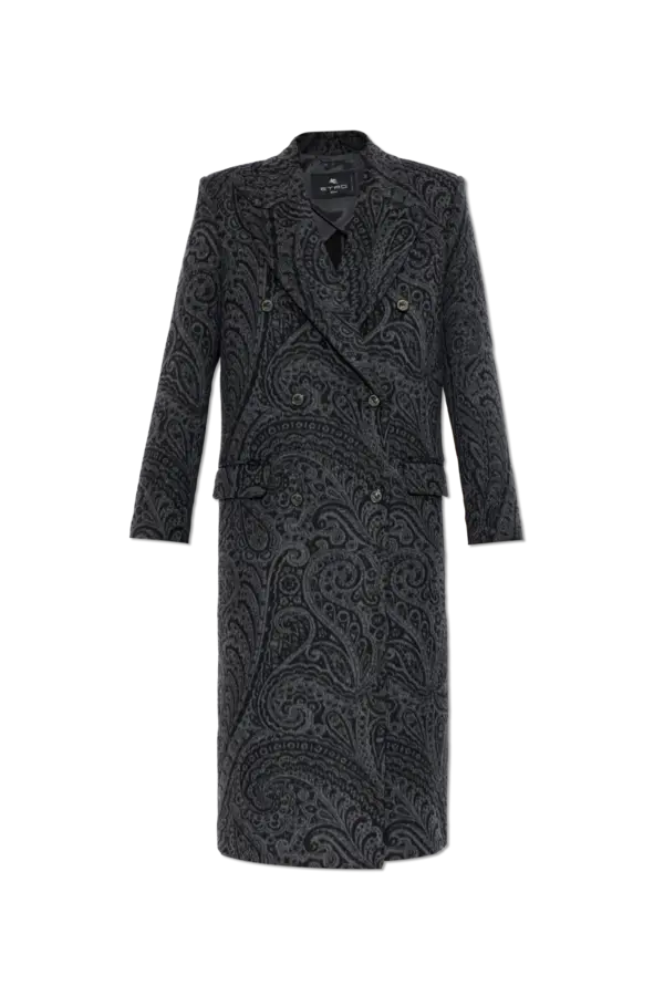 Etro Double-breasted Wool Coat - Grey