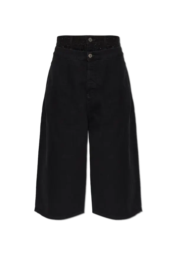 Attico Jeans With Shimmering Sequins - Black