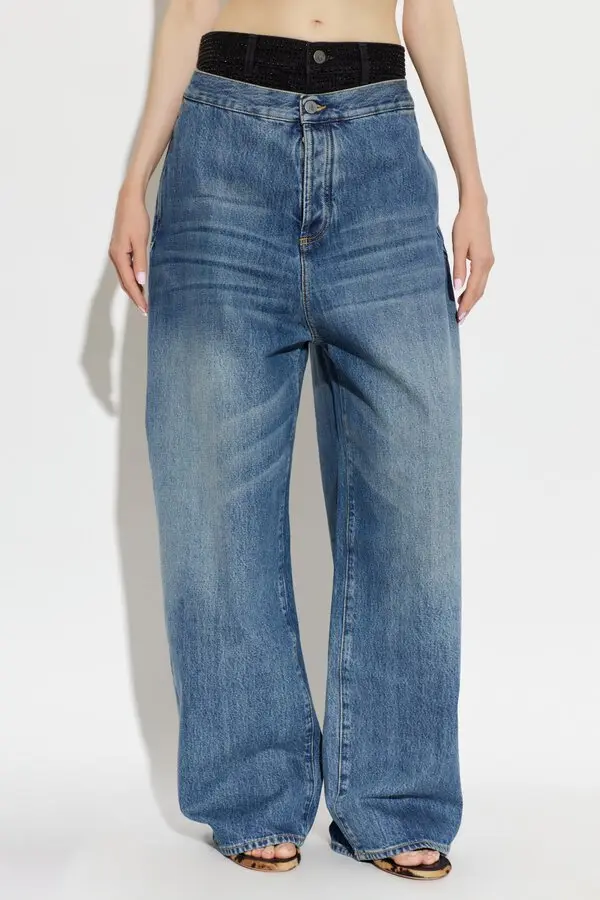 Attico Double Waistband Boyfriend Jeans